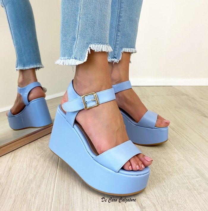 Zeppe Trinka sandali alti 10 cm platform zatteroni con cinturino