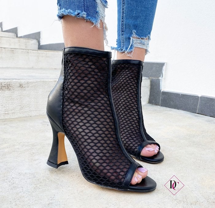 Tronchetti spuntati Velina trama a rete con tacco alto