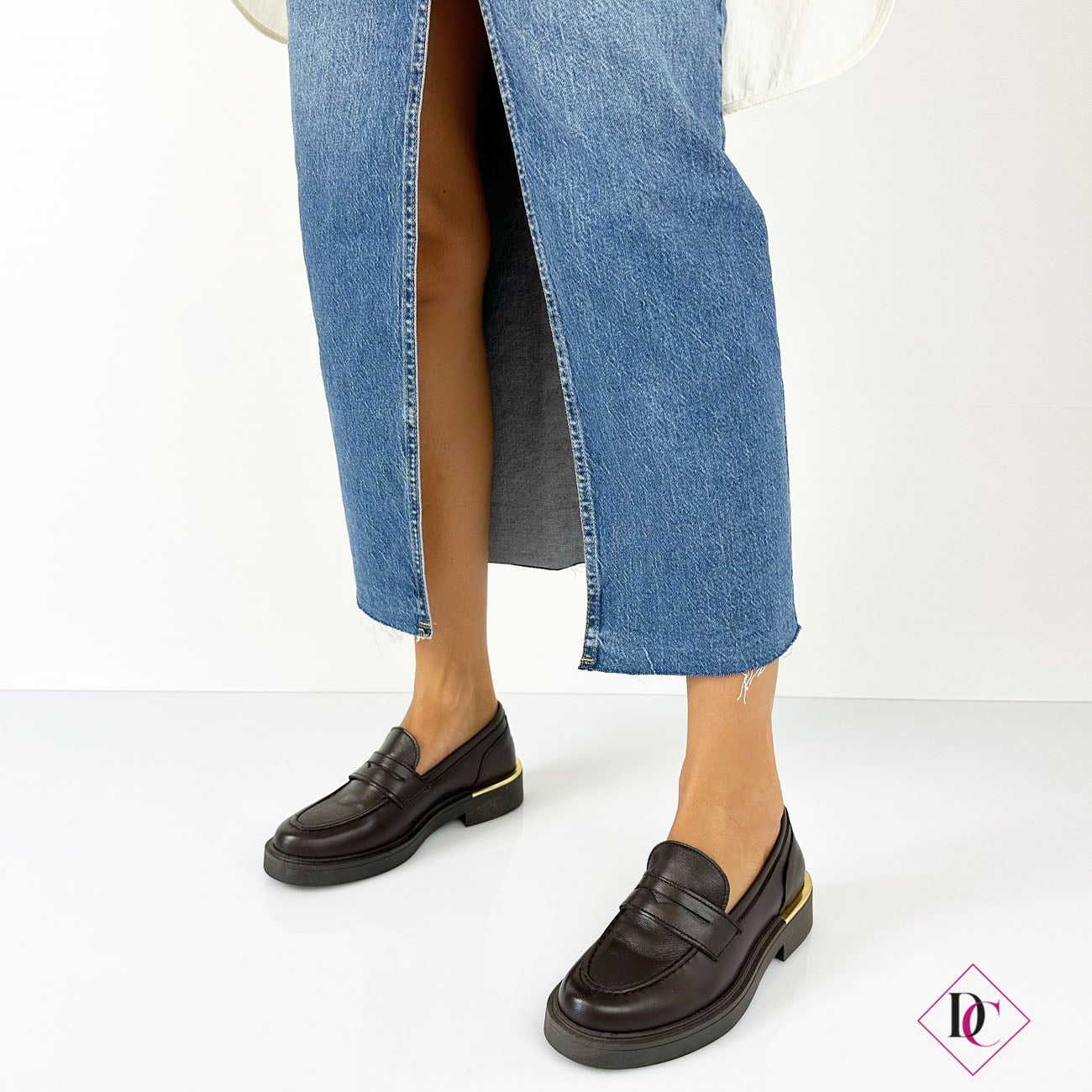 Classic Savona low heel moccasins in real leather - De Caro Calzature