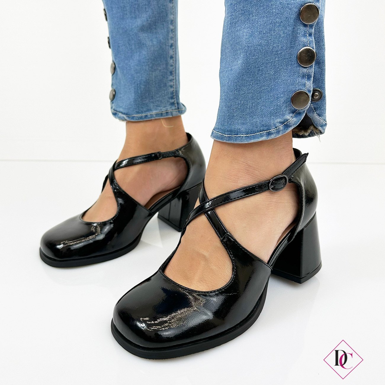 Décolleté Luna mary jane con tacco comodo - wide fit