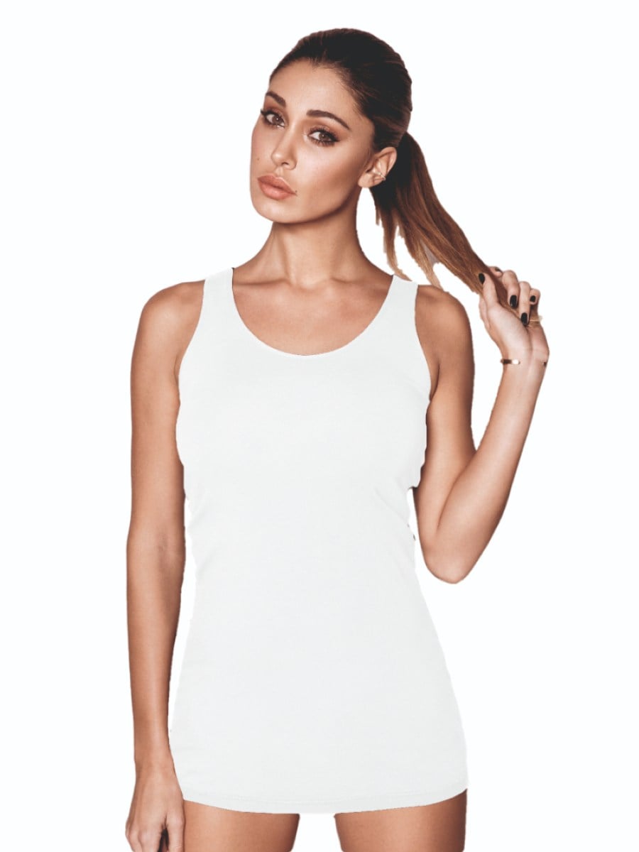 Canotta Jadea top canottiera spalla larga cotone elasticizzato