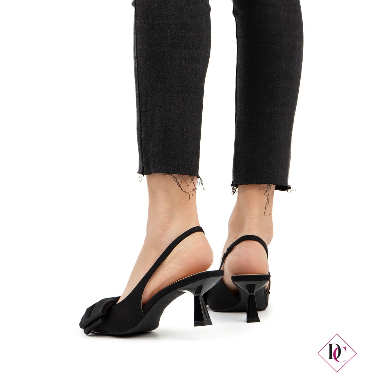 Élégants escarpins à bride arrière Lucilla avec nœud et talon confortable